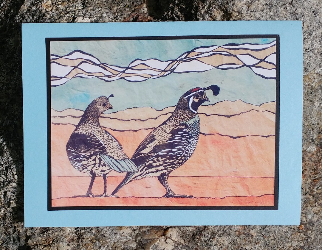 5 Handmade Quail Cards (multiple Colors Available) - Etsy