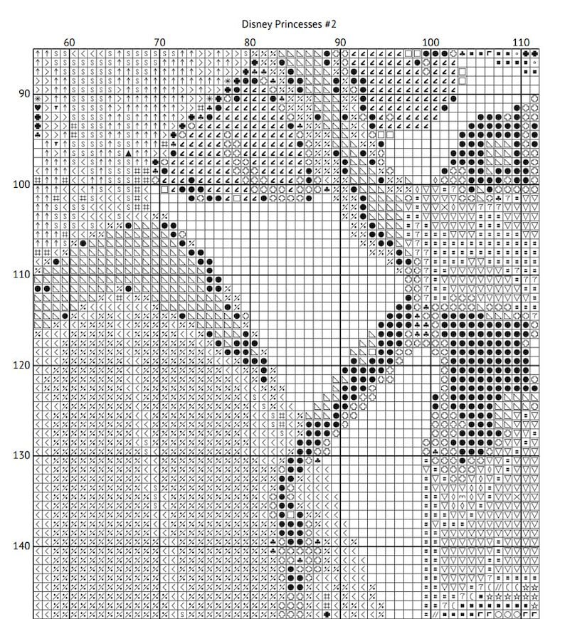 Disney Princess Cross Stitch Pattern | 300x300 | PDF Download - Etsy