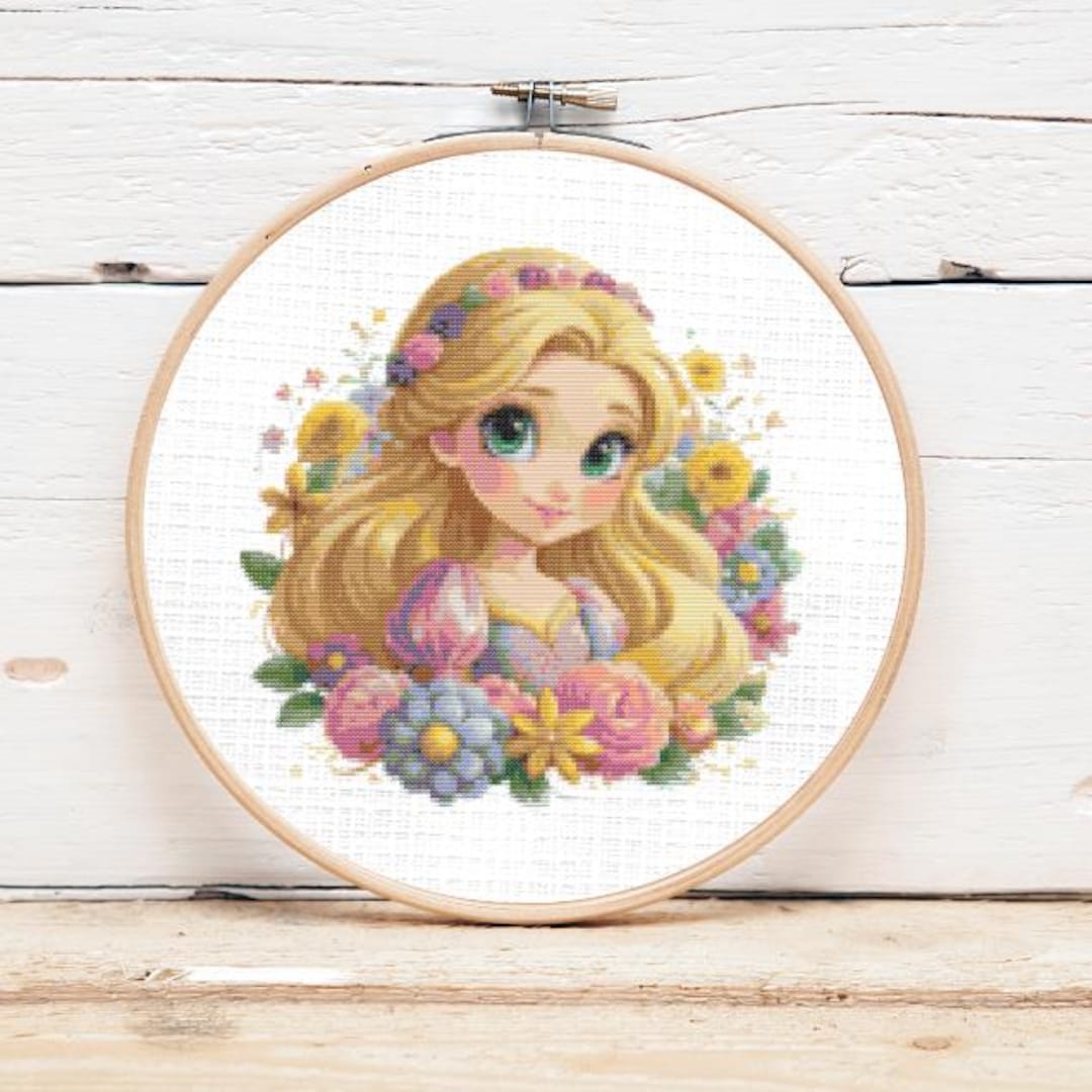 Disney's Rapunzel Cross Stitch Pattern (150x150) - Etsy