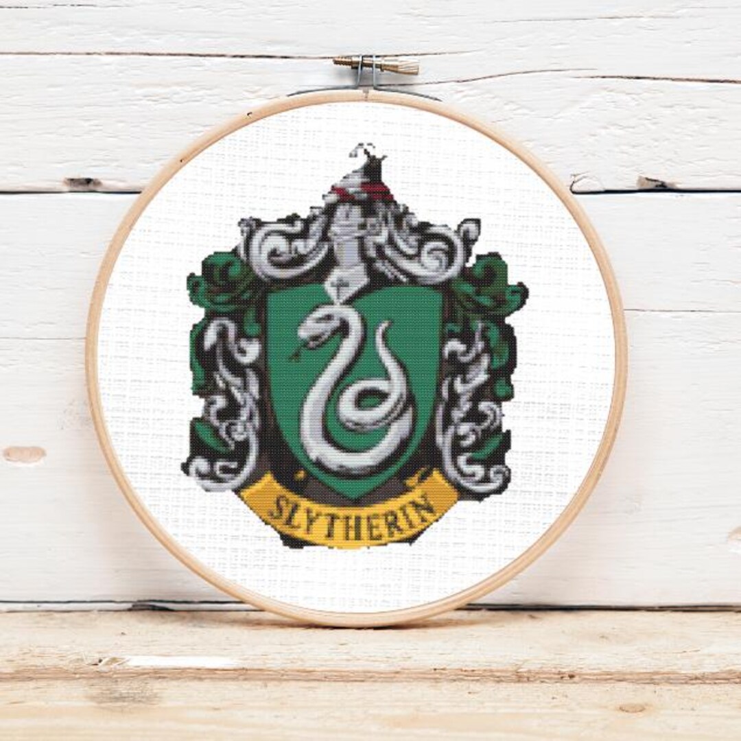 Slytherin House Shield/crest Cross Stitch Pattern (150x150) - Etsy
