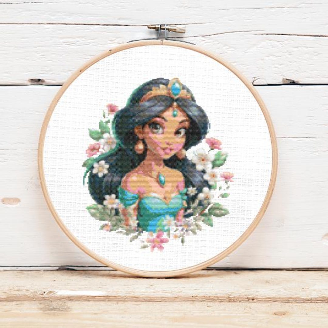 Princess Jasmine Cross Stitch Pattern | 150x150 | PDF Download - Etsy