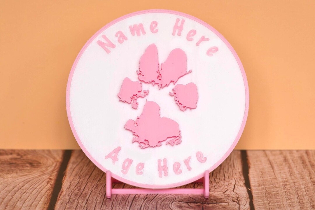 Actual Personalised Dog Paw Print Plaque, Real Custom Name Unique ...