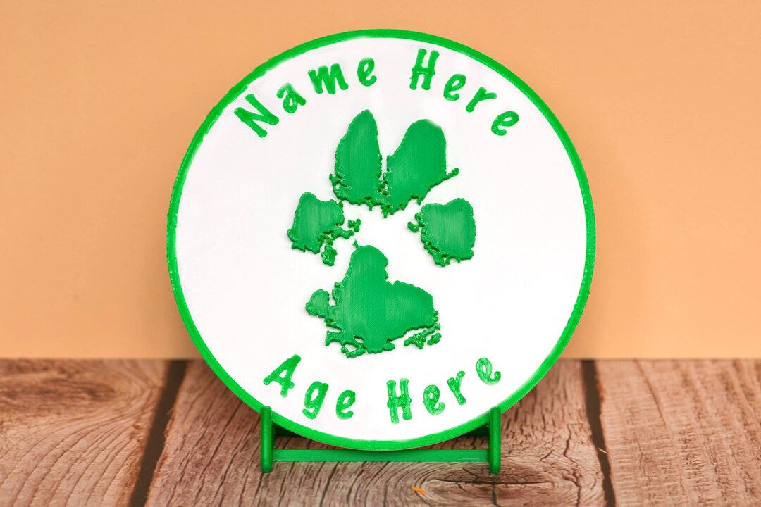 Actual Personalised Dog Paw Print Plaque, Real Custom Name Unique ...