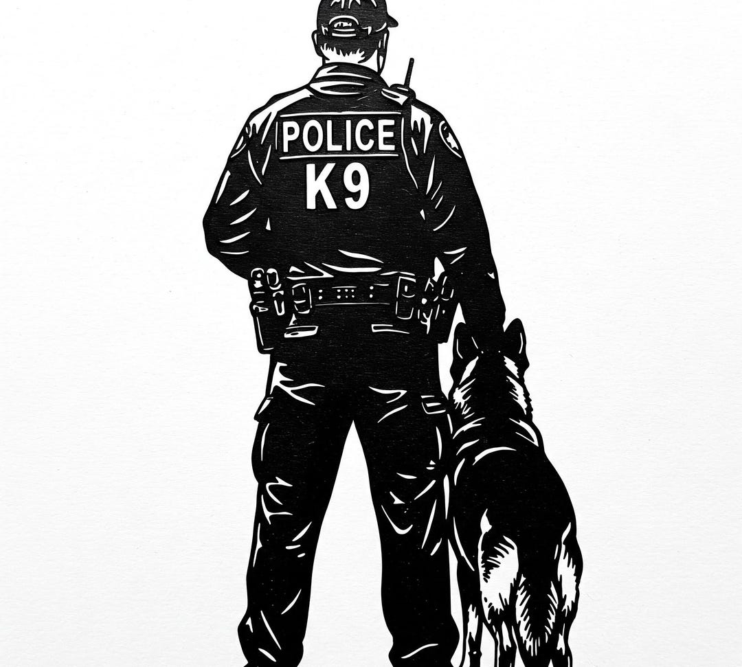 Police K9: Clean Line DXF/SVG/JPEG - Digital Download, Vcarving, Laser ...