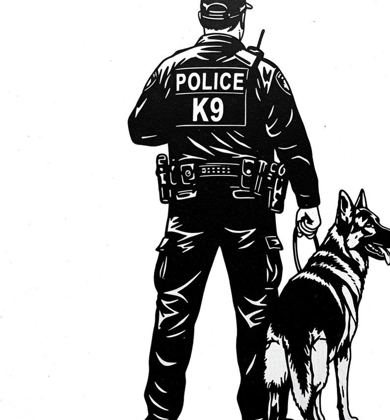 Police K9 SVG, Unit Silhouette, Police Dog Cut File, Clean Line Art for ...