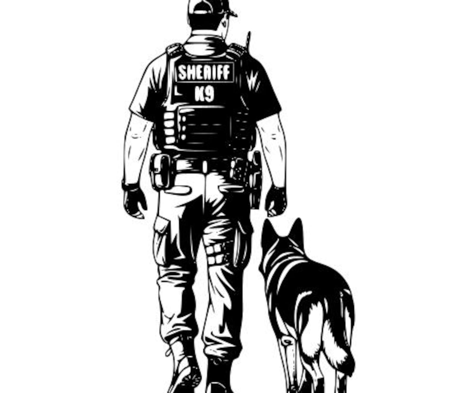 Sheriff K9 SVG, Unit Silhouette, Trooper Dog Cut File, Clean Line Art ...