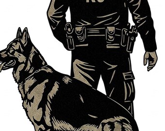 Police K9: Clean Line DXF/SVG/JPEG - Digital Download, Vcarving, Laser ...