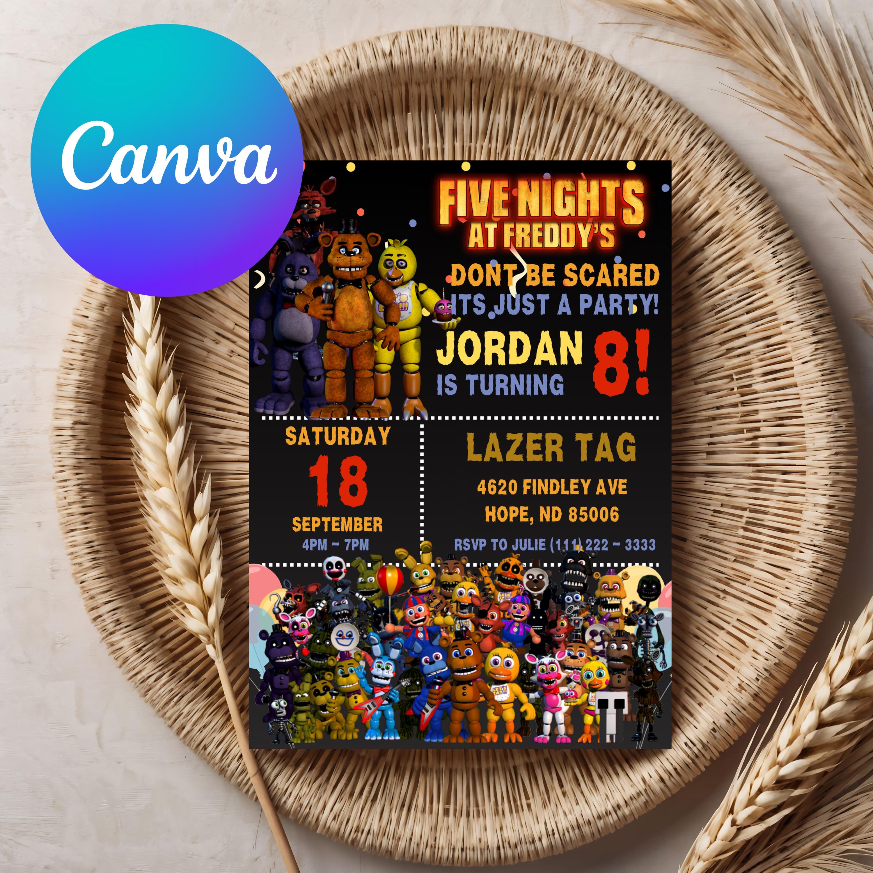 Five Nights at Freddy’s Birthday Invitation | FNAF Party | Editable ...