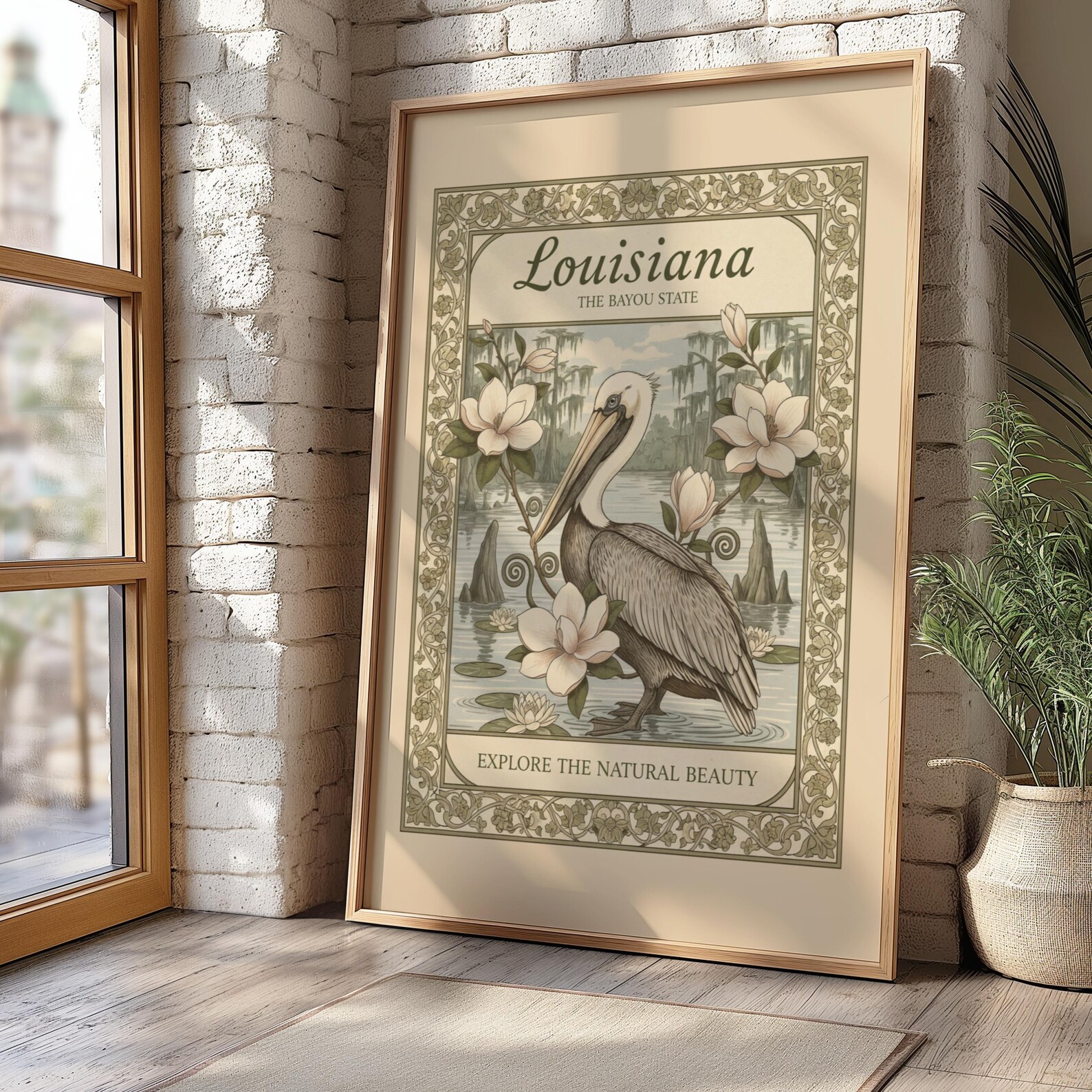 Louisiana State Wall Art, Louisiana Travel Poster, Vintage Print ...