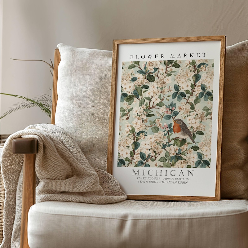 Michigan Flowers Art - Etsy UK