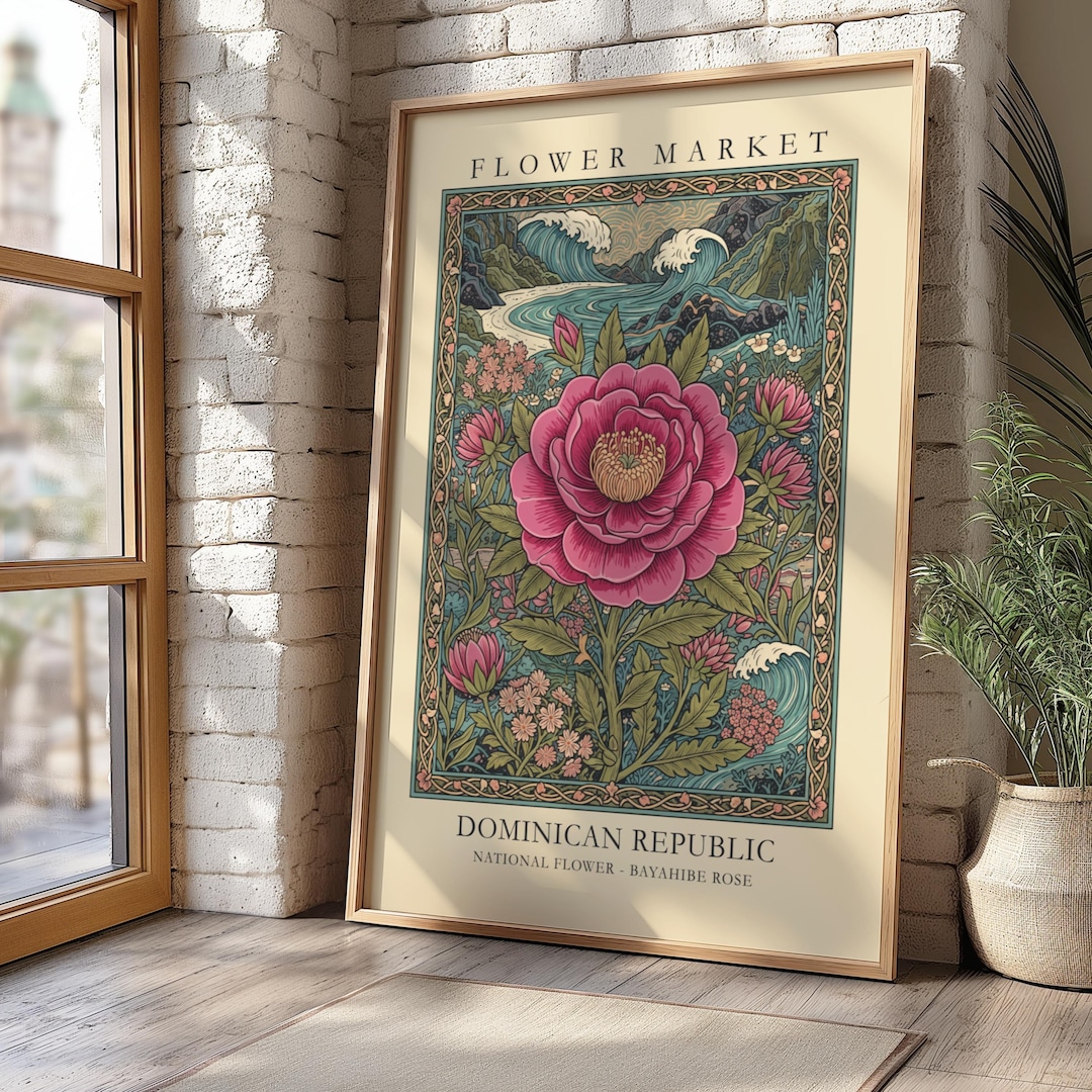 Bayahibe Rose Print, Dominican Republic Flower Market, Vintage ...