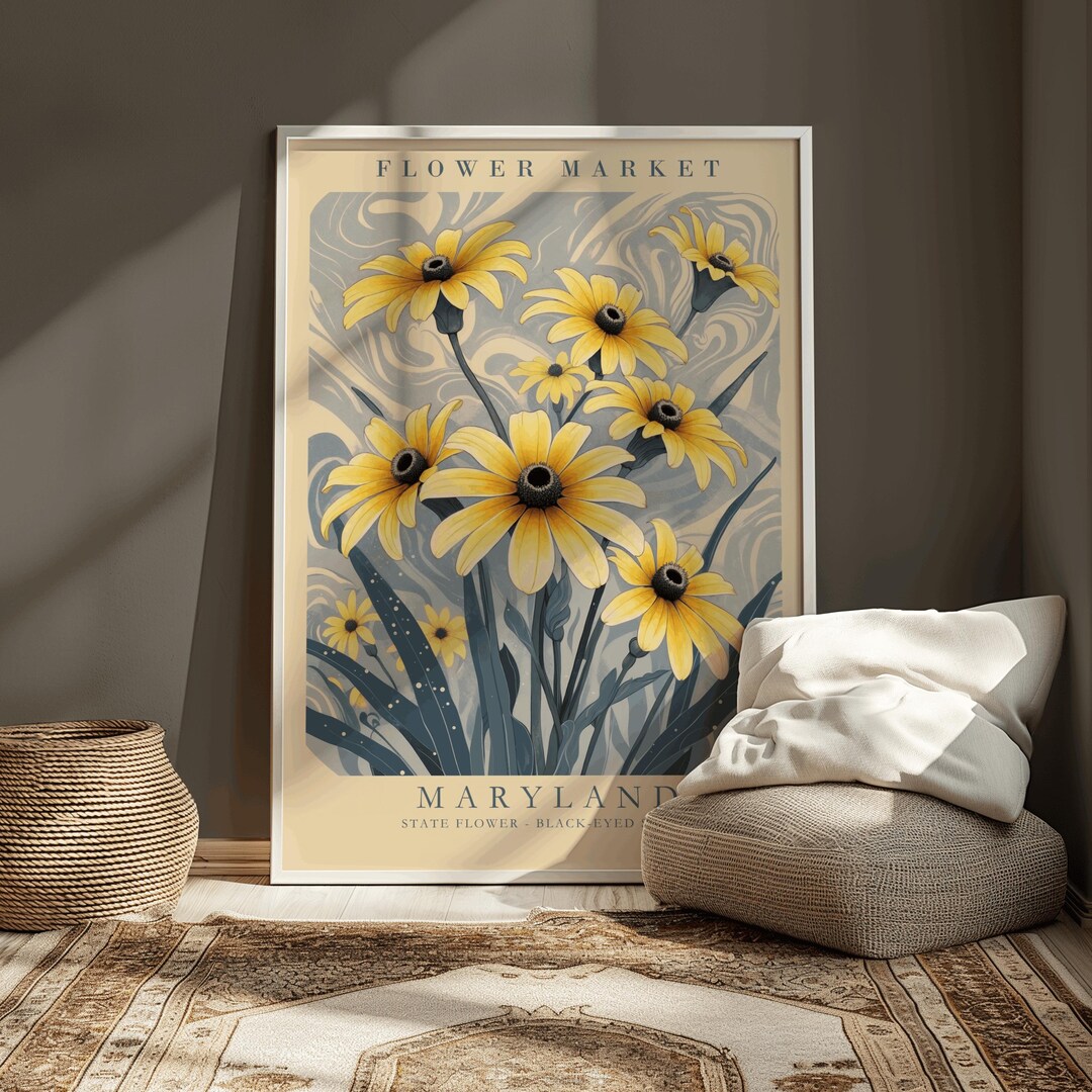 Maryland State Flower, Black Eyed Susan Flower Poster, Flower Market ...