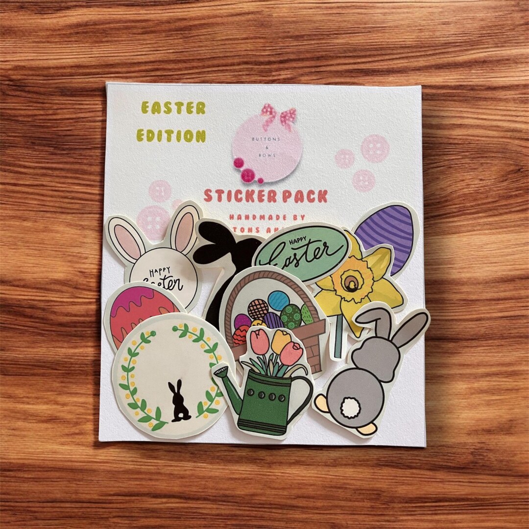 Easter Sticker Pack - Happy Easter Designs - Hand Drawn - Gifts for ...