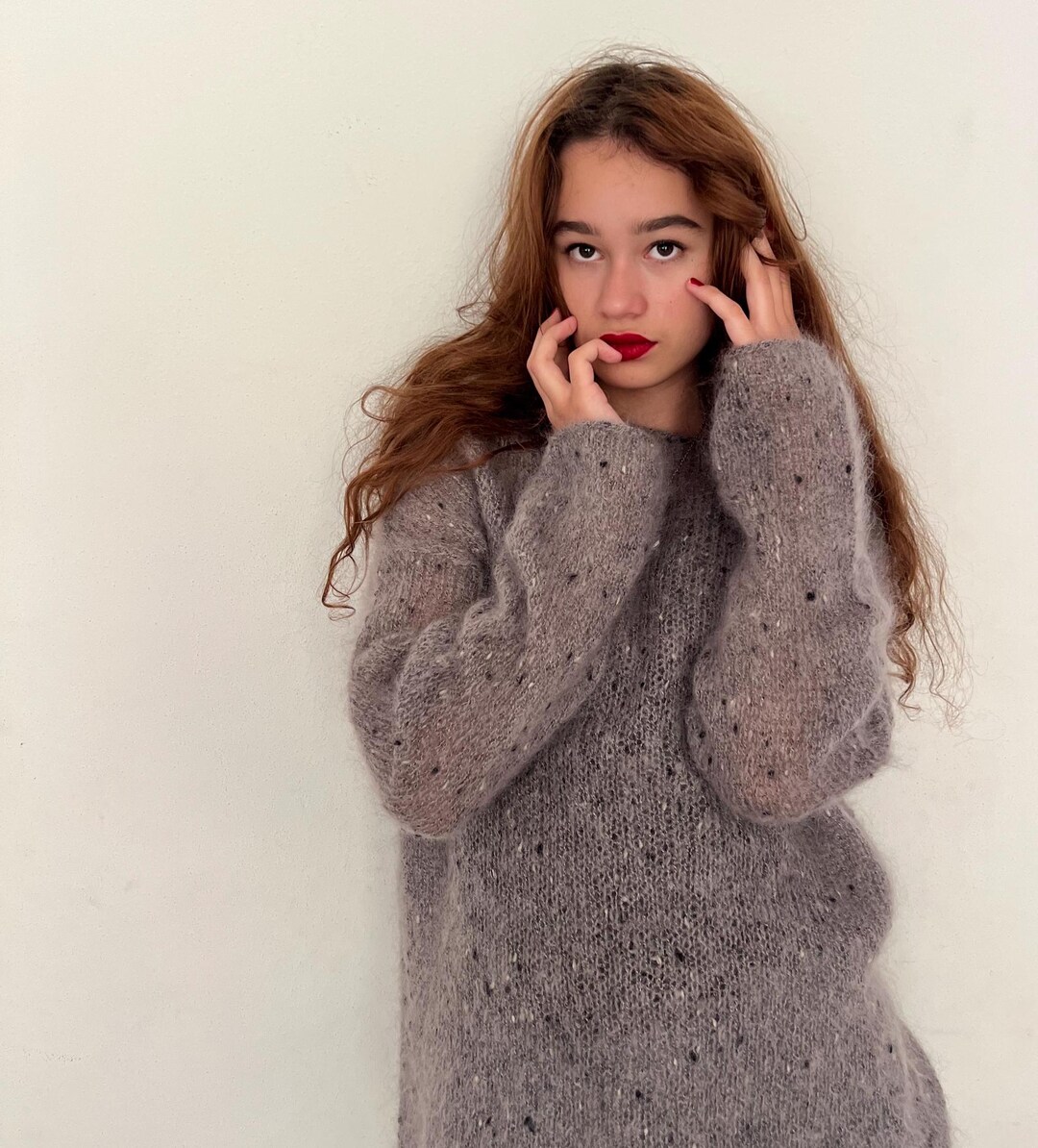 Gray Wool Mohair Sweater. Warm Sweater for Cool Evenings. Feminine ...