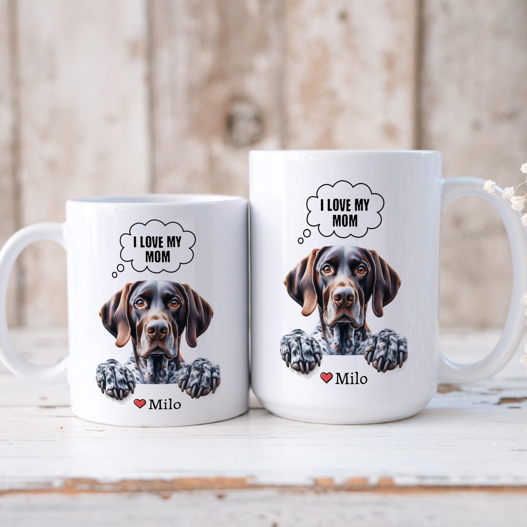 Personalized German Shorthaired Pointer Ceramic Mug, Custom Dog Mom/dog ...