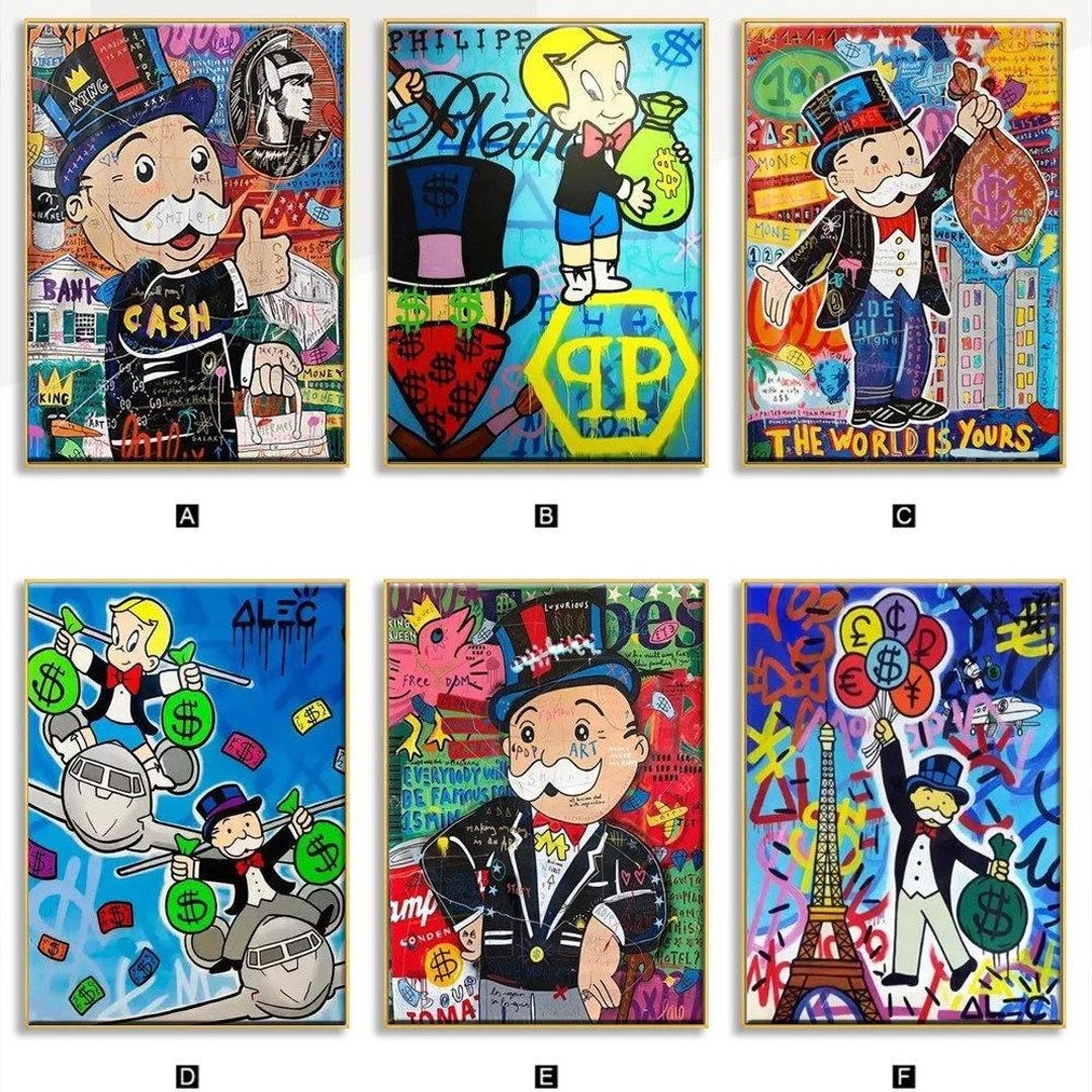 Alec Monopoly Graffiti Art Print: Pop Art Canvas Painting - Etsy
