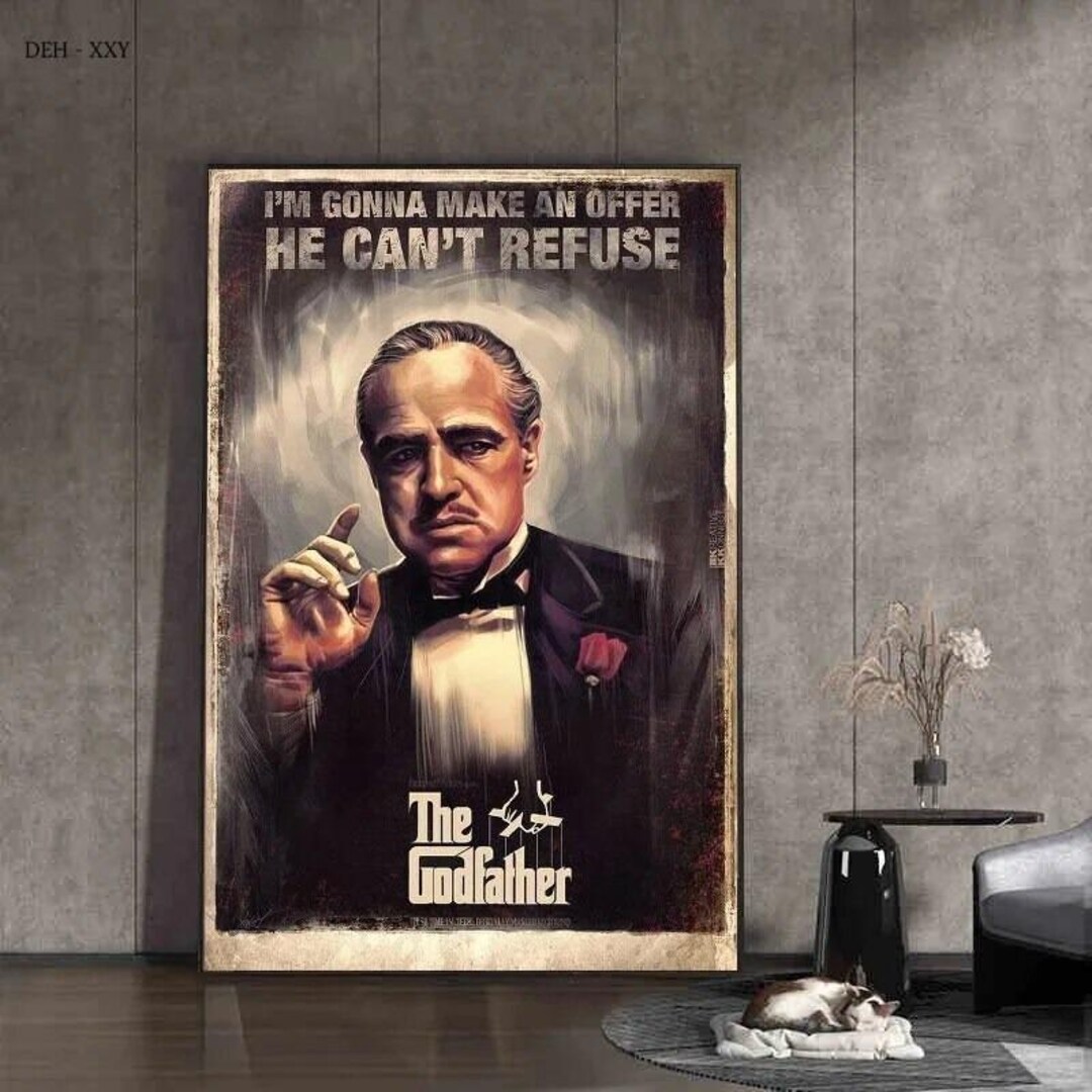Vito Corleone Godfather Canvas Art: Abstract Movie Poster, Vintage Home ...
