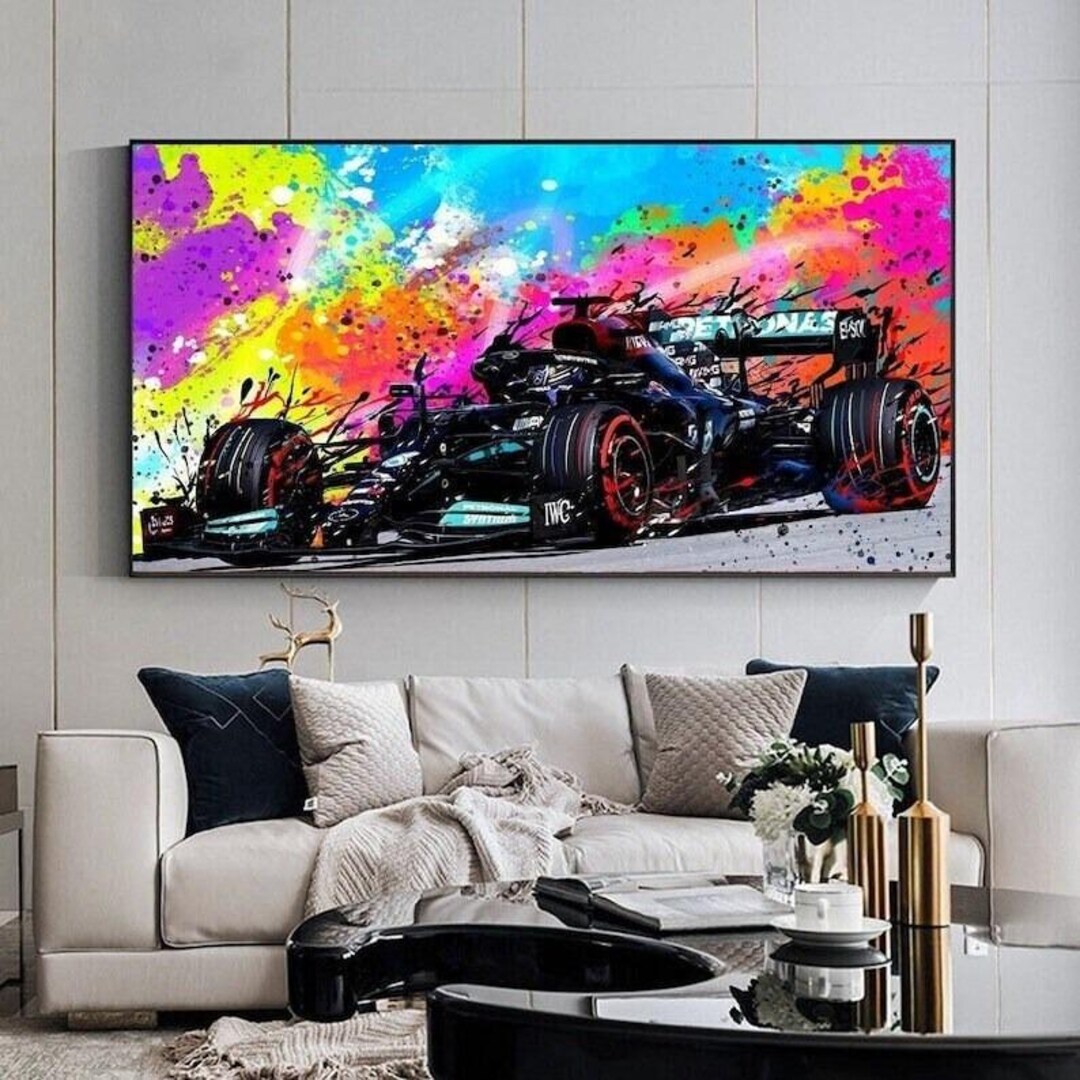Race Car F1 Formula Modern Popular Colorful Canvas Painting Wall Art ...