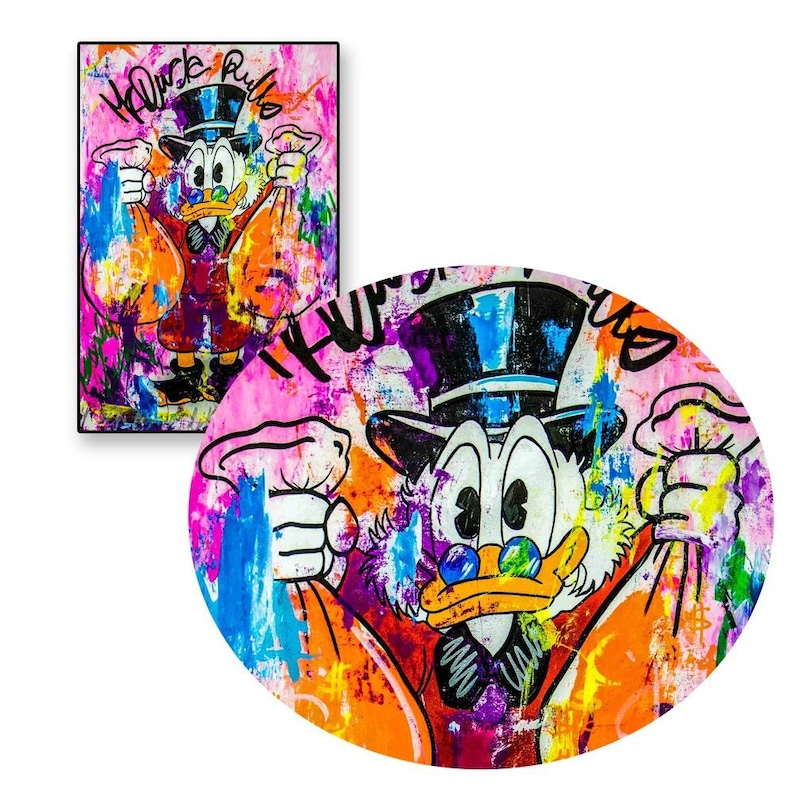 Alec Monopoly Graffiti Art Disney Donald Duck Rich Money Canvas ...