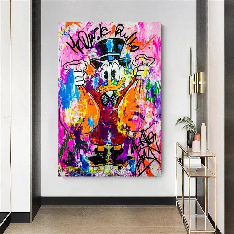 Alec Monopoly Donald Duck Graffiti Art Canvas Print - Etsy