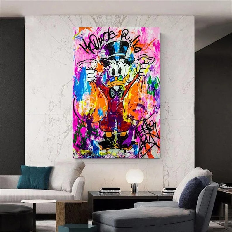 Alec Monopoly Donald Duck Graffiti Art Canvas Print - Etsy