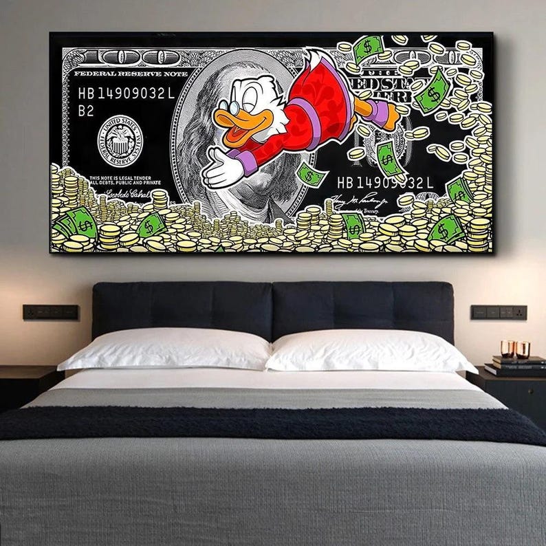 Alec Monopoly Donald Duck Graffiti Art Print: Modern Money Painting - Etsy