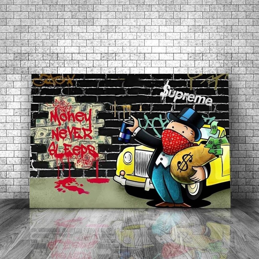 Alec Monopoly Style Graffiti Canvas Art: Modern Street Wall Decor - Etsy