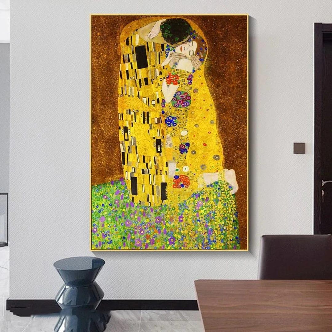 The Kiss by Gustav Klimt Oil Paintings Print on Canvas Art Posters and ...
