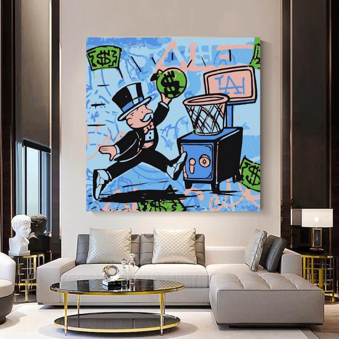 Alec Monopoly Graffiti Art: Mr. Money Basketball Canvas Print - Etsy