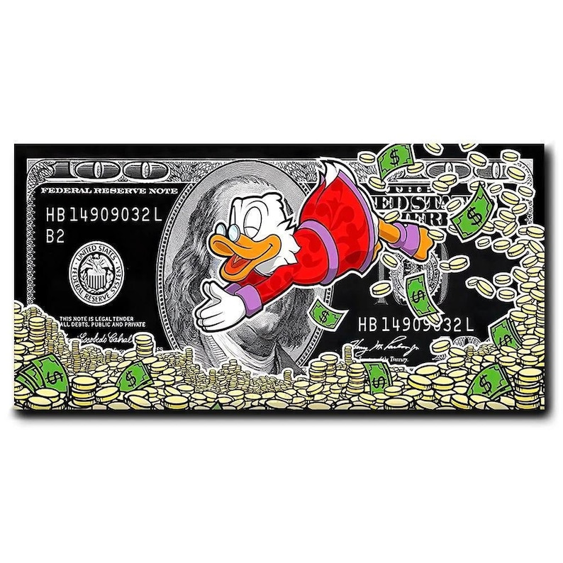 Alec Monopoly Donald Duck Graffiti Art Print: Modern Money Painting - Etsy