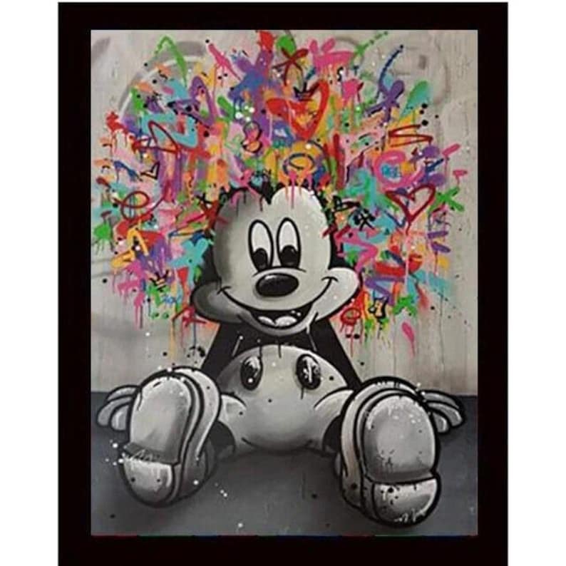 Banksy Mickey Mouse Graffiti Art Canvas Print: Street Art Home Decor - Etsy