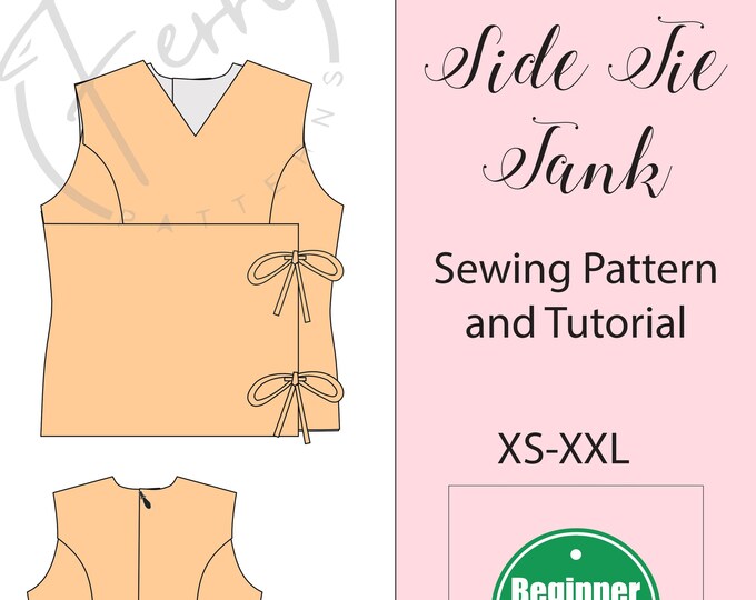 Side Tie Tank Sewing Pattern | Digital PDF Sewing Pattern | Instant ...