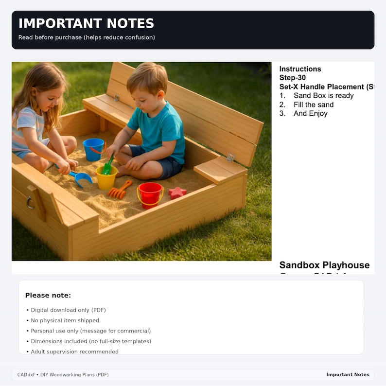 Woodworking DIY Covered Sandbox Plans PDF | Kids Sandbox With Folding ...