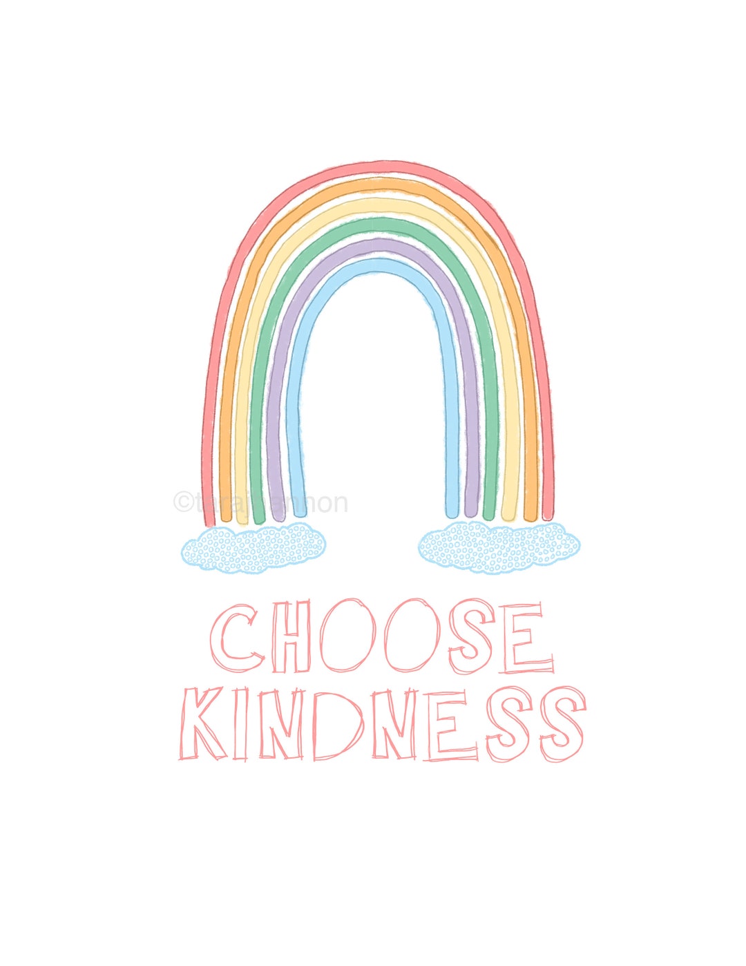 Etsy Art Print, Choose KINDNESS, RAINBOW, Wall Art, Sweet Art Print ...