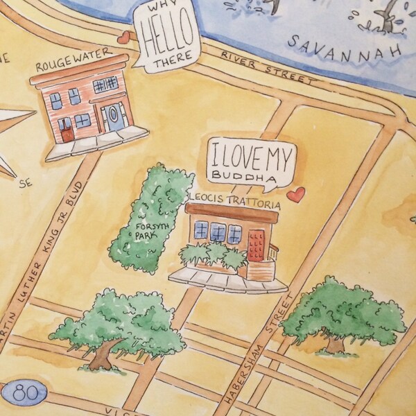 Painted Love Map With Invitation - Etsy