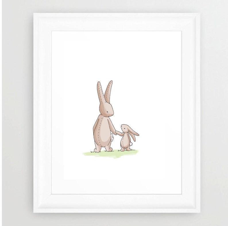 Bunny Love, CHILDREN'S ART, Nursery Decor, Illustrated Print, Wall Art ...