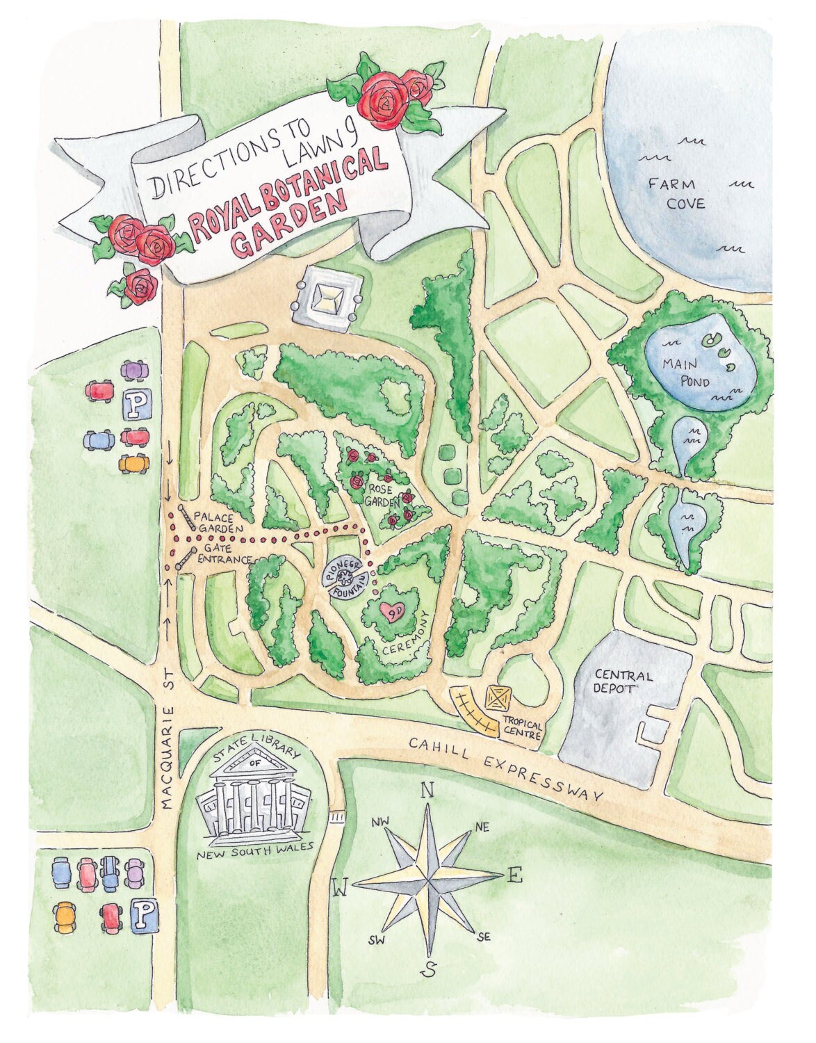 Custom MAP Painted Wedding Venue Map, Original Painting and Printable ...