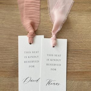 Personalized Wedding Reserved Seat Tag: Elegant Matte Paper - Etsy