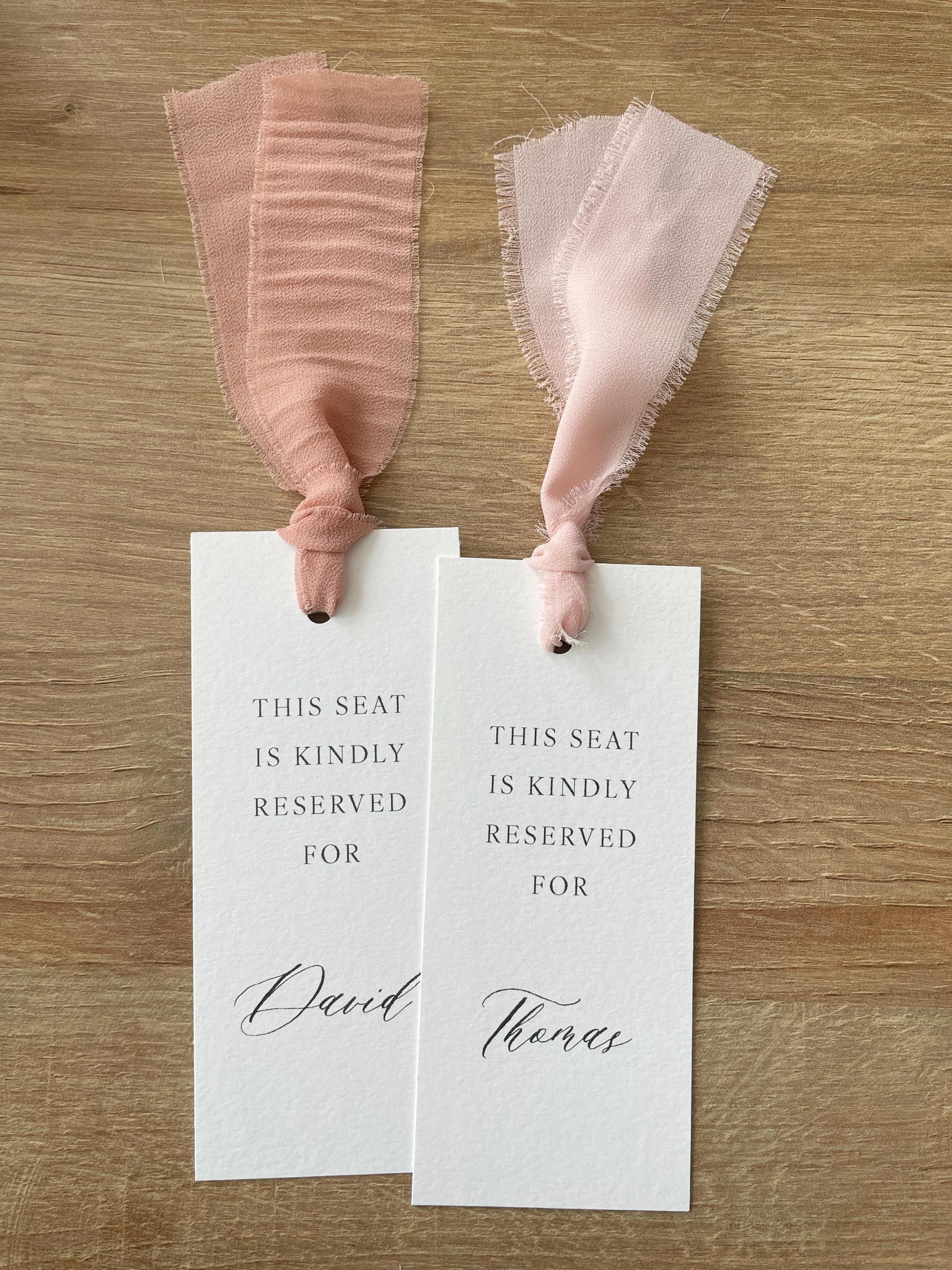 Wedding Reserved Seat Tag, Personalised Seat Holder, Reserved Seat Tag ...
