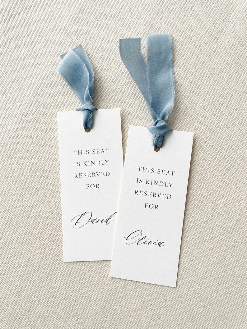 Personalized Wedding Reserved Seat Tag: Elegant Matte Paper - Etsy