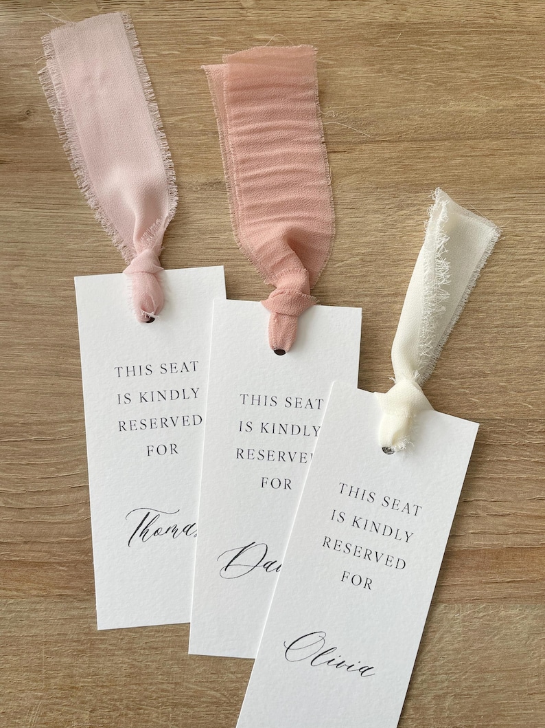 Wedding Reserved Seat Tag, Personalised Seat Holder, Reserved Seat Tag ...