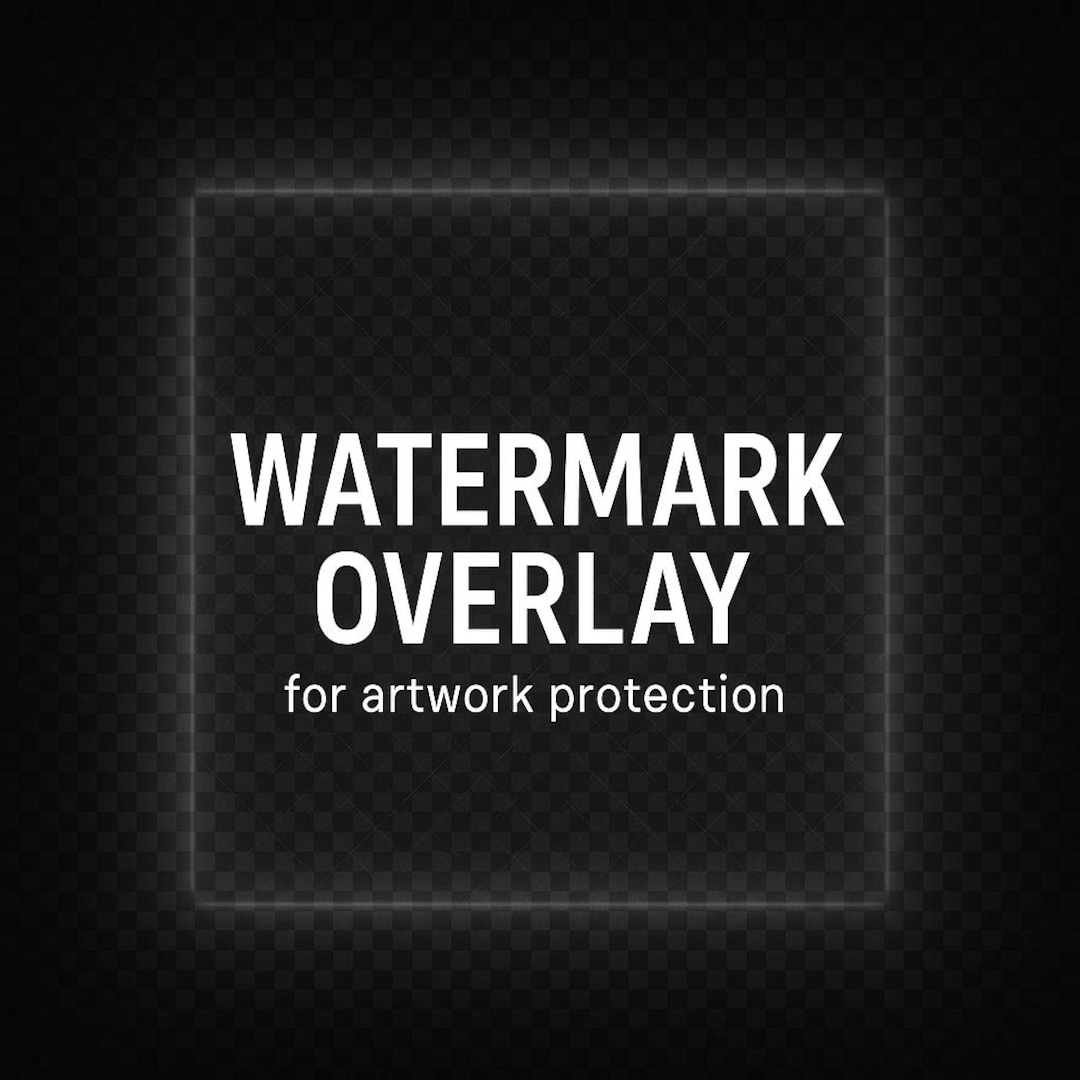 Digital Watermark Overlay Set – 2 Glow Grid Pngs for Artwork Protection ...