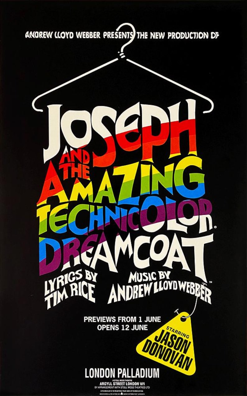 Original 1991 West End Theatre Poster for Joseph and the Amazing ...