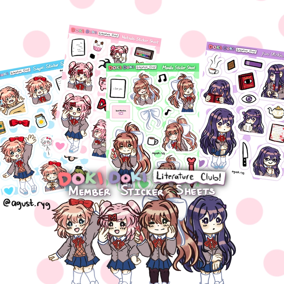DDLC Member Sticker Sheets - Etsy