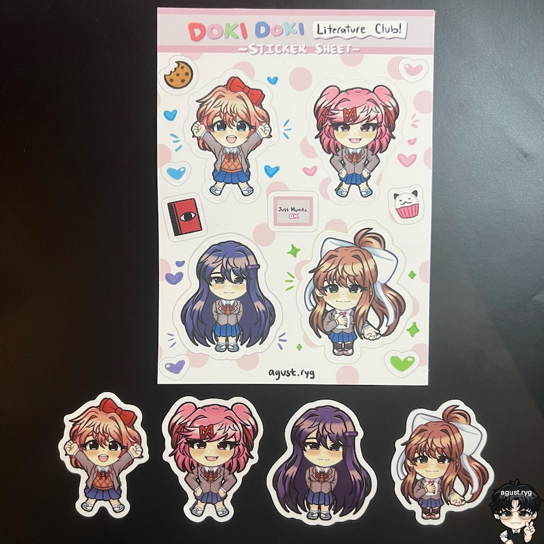 DDLC Inspired Stickers - Etsy