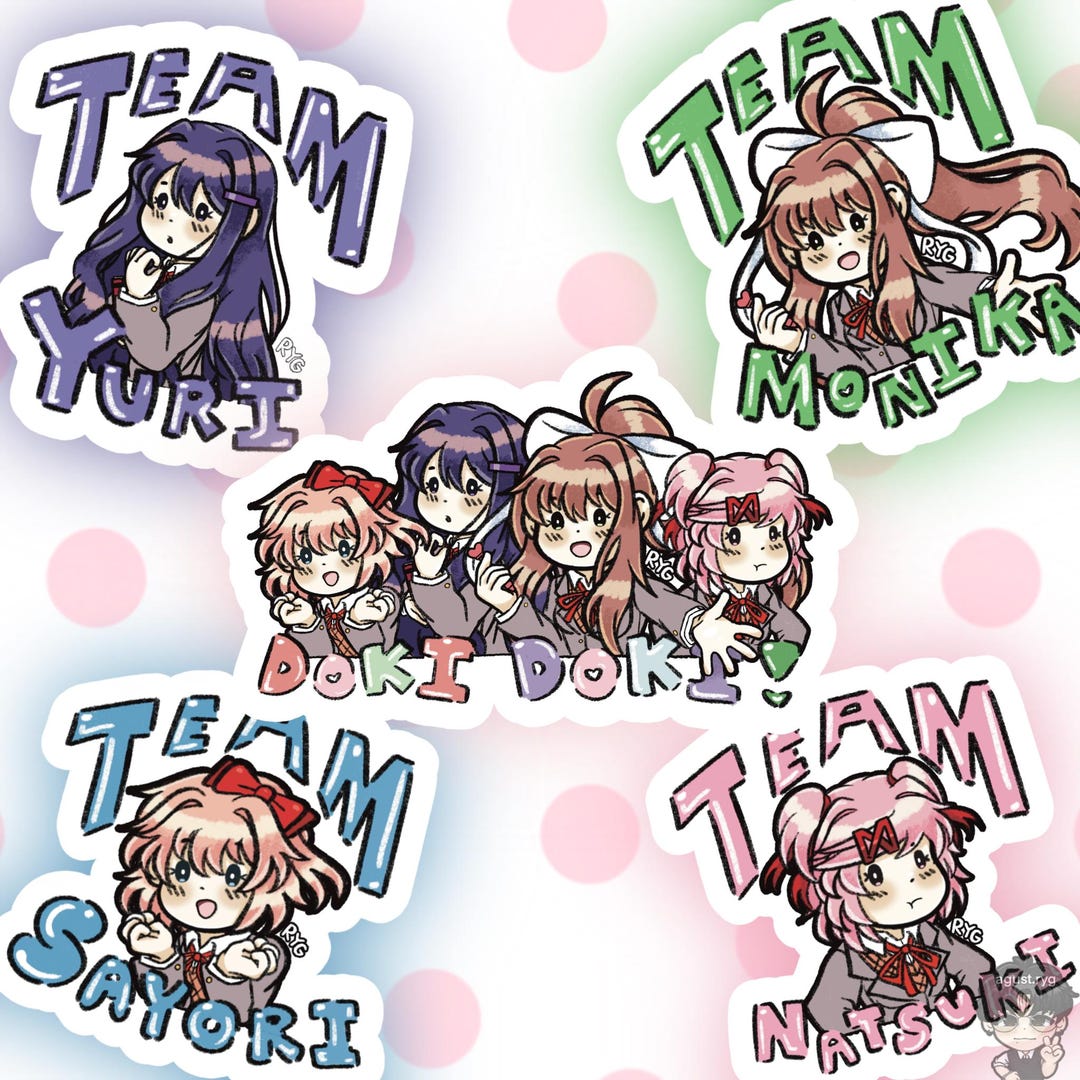 DDLC Inspired Single-cut Stickers - Etsy