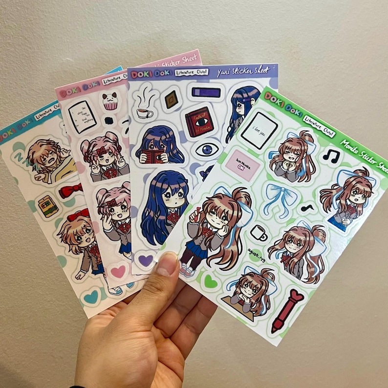 DDLC Member Sticker Sheets - Etsy