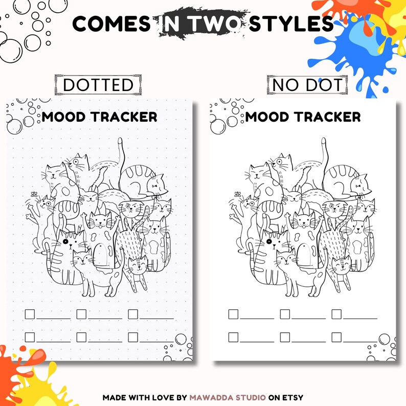 Cute Cats Mood Tracker ~ Printable Journal Page ~ Feelings Tracker ...
