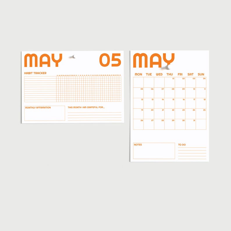 2025 Printable Calendar & Habit Tracker | Minimalist Planner for Self ...