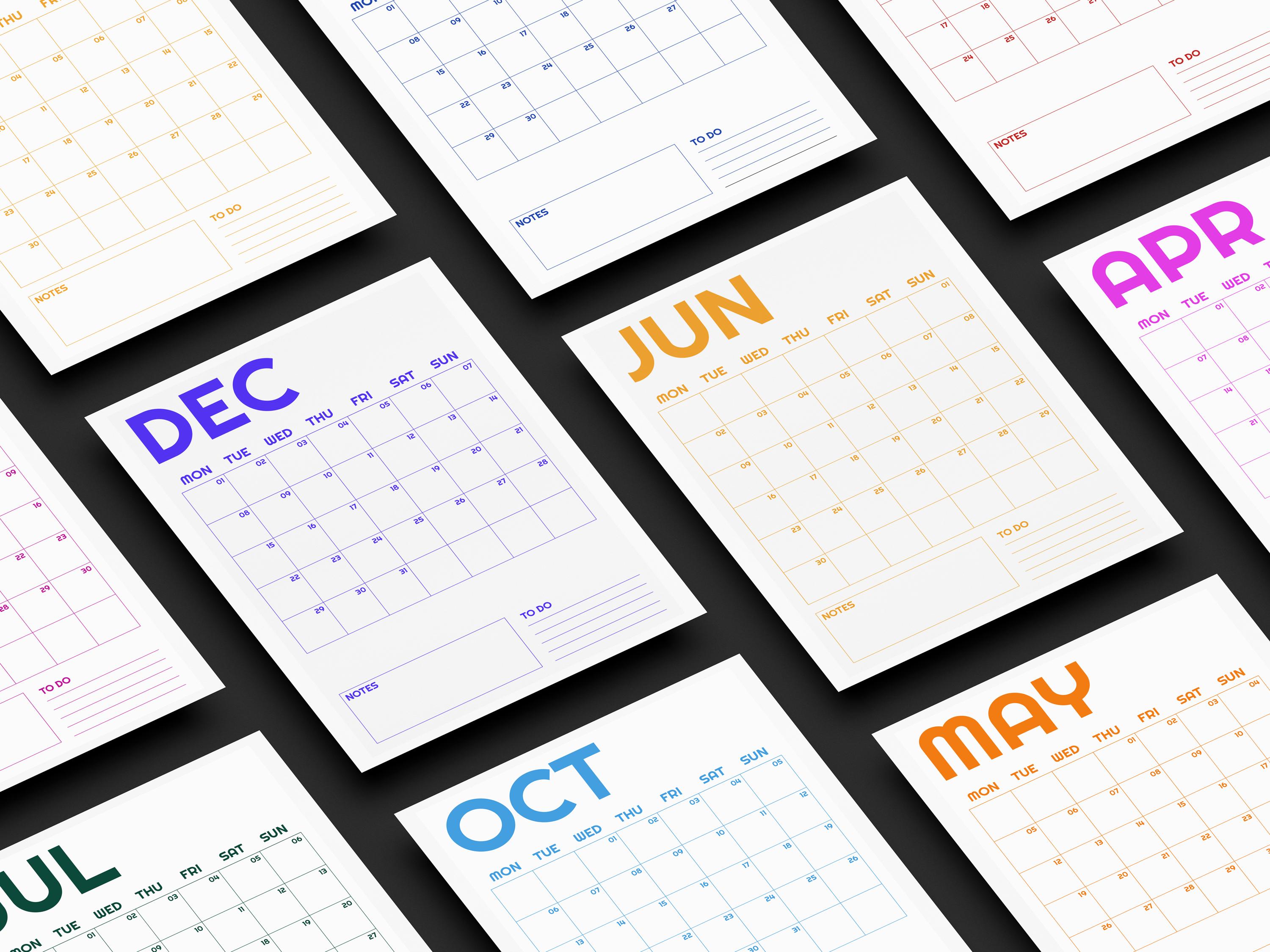 2025 Printable Calendar – A3 & A4 Sizes, Monday Start, Minimalist ...